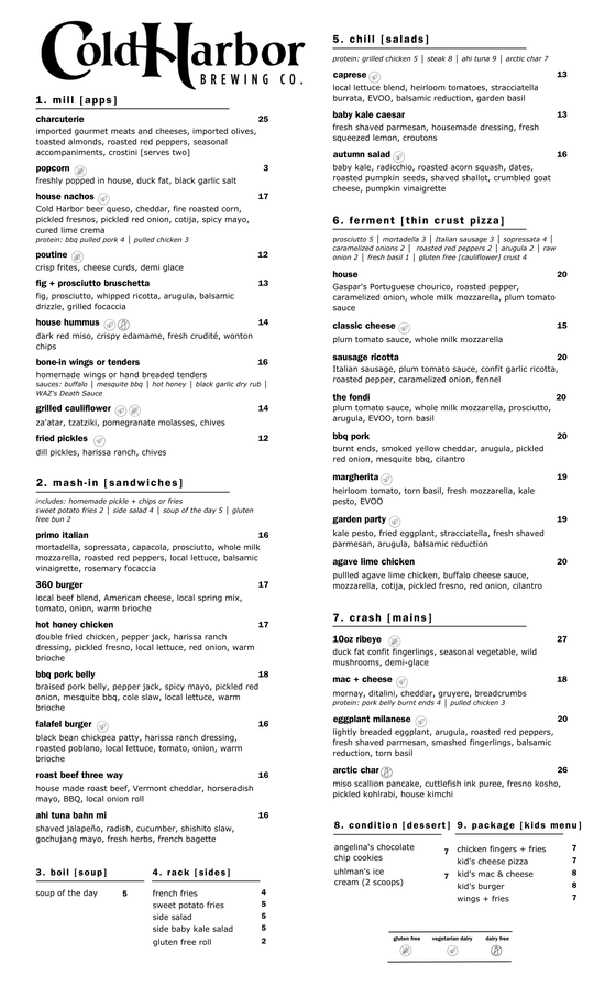 Menu – Cold Harbor Brewing