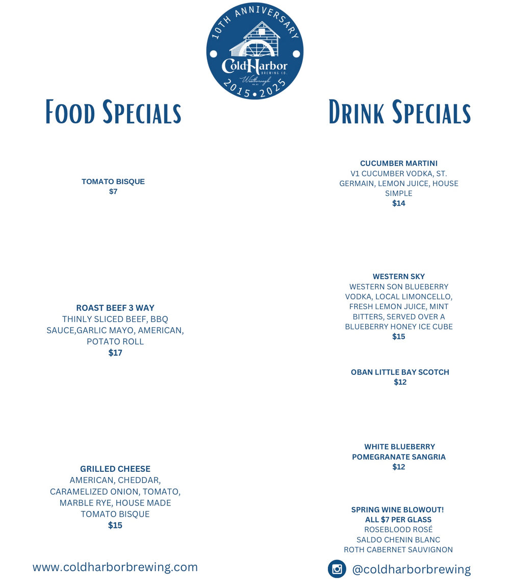 Beer Menu – Cold Harbor Brewing