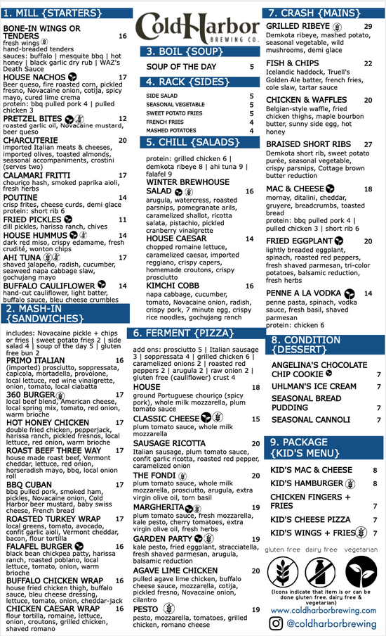 Menu – Cold Harbor Brewing